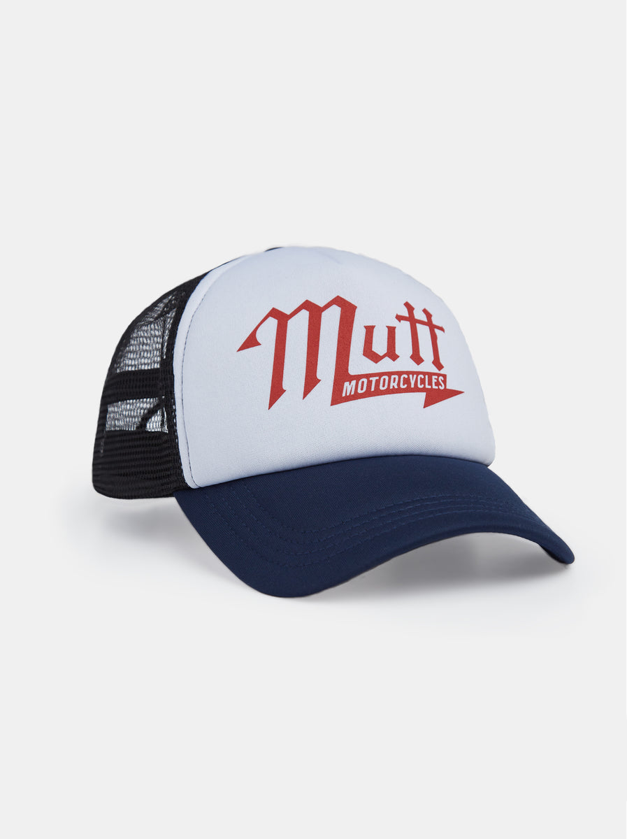 Mutt Classic Trucker in White/Red | Mutt Motorcycles