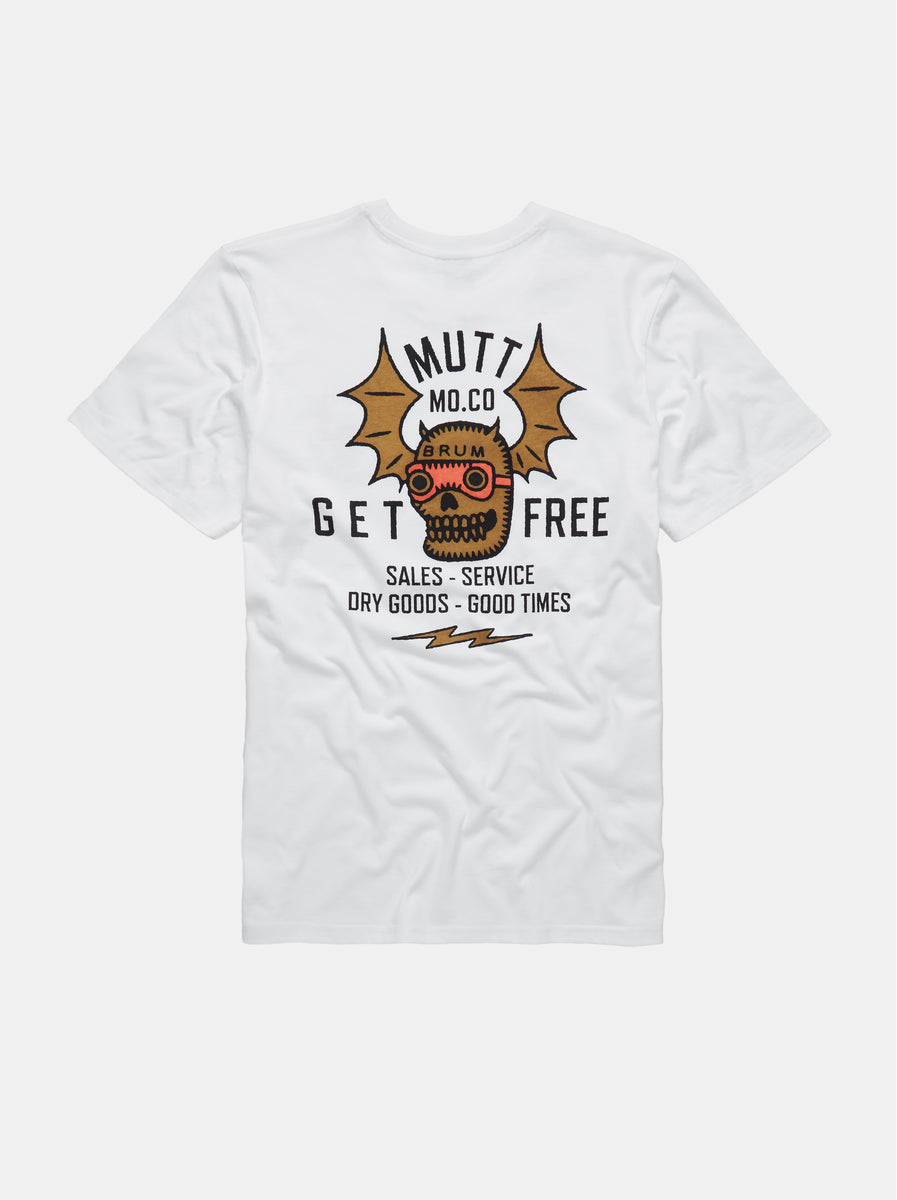 Mutt Speed Skull T-Shirt in White | Mutt Motorccyles – Mutt Motorcycles